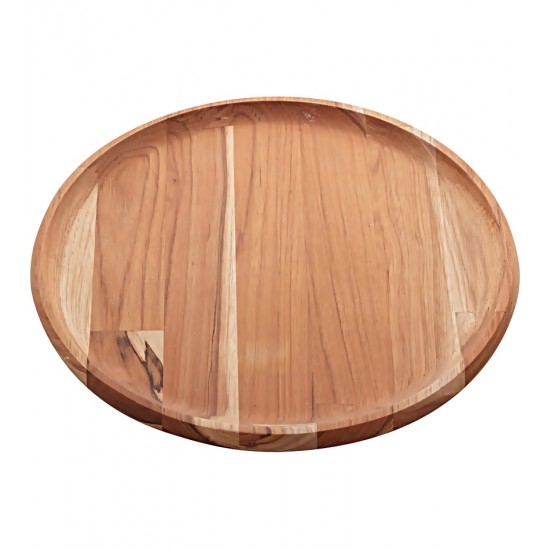 Bandeja 40x2cm Redonda Madeira Teca